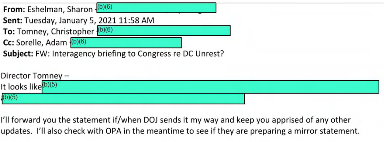 Trump DOJ chose not to brief Congress on “expected” Jan. 6 “unrest ...