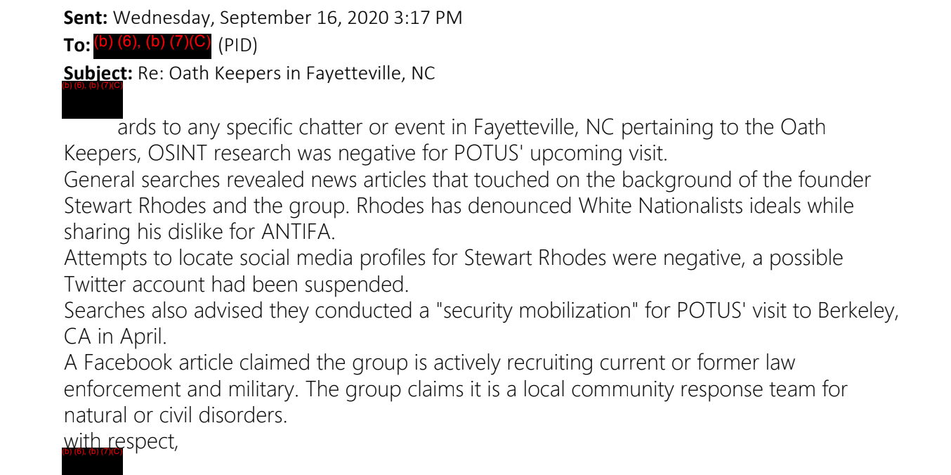 Emails reveal Secret Service contacts with Oath Keepers - CREW ...