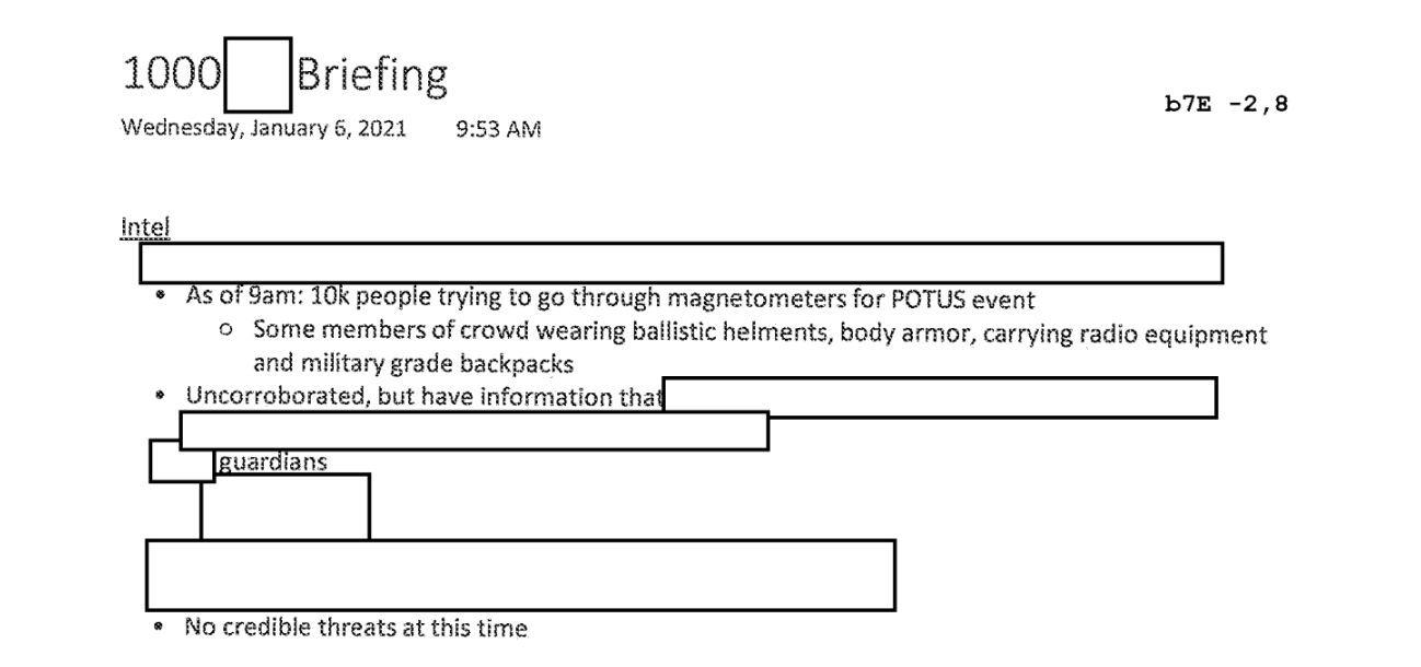 Internal briefings reveal FBI’s real-time reaction to Jan. 6 - CREW ...