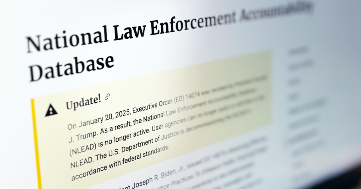 Shutting down the National Law Enforcement Accountability Database ...