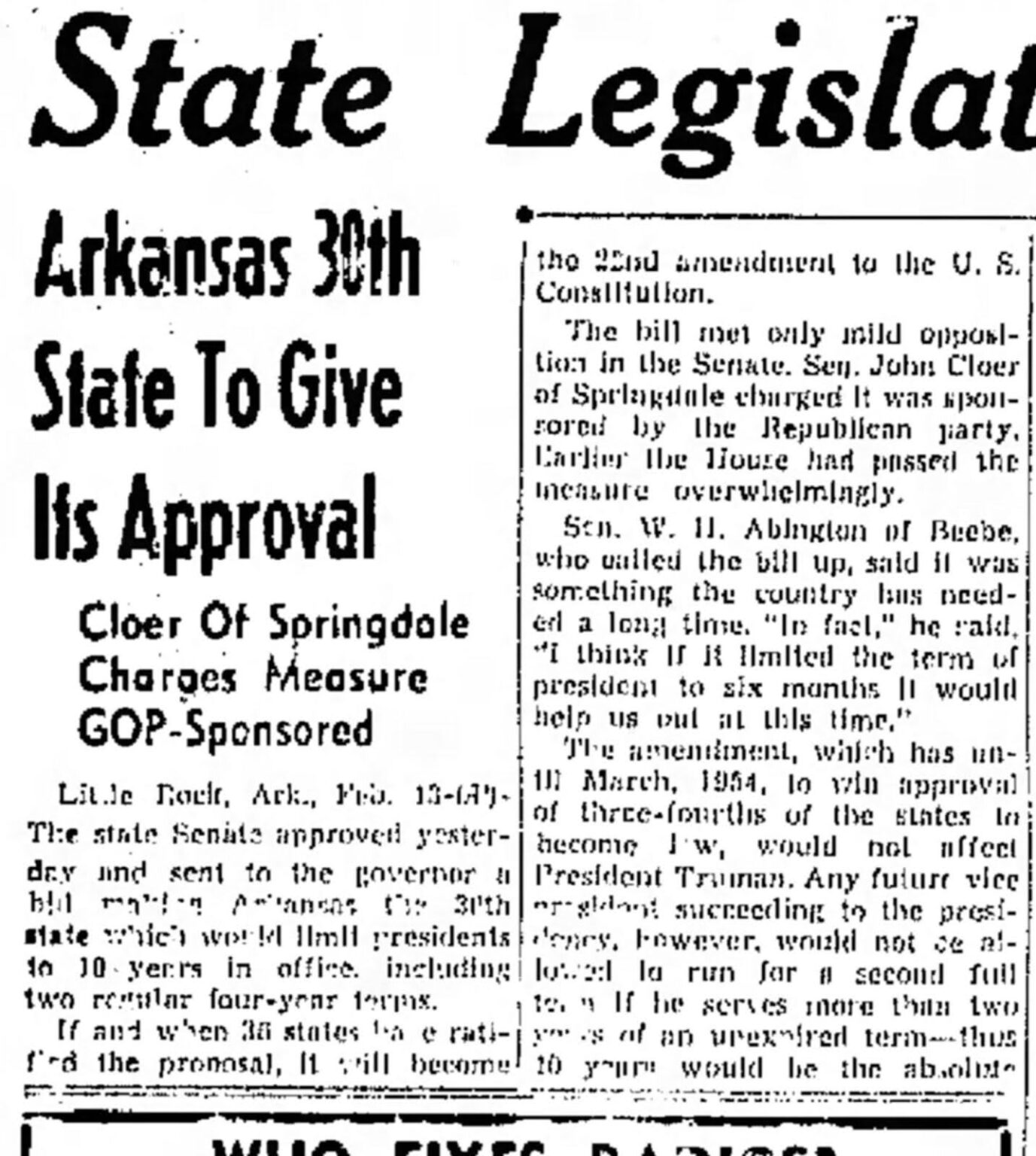 2 presidential terms, 41 states: the ratification of the 22nd Amendment ...