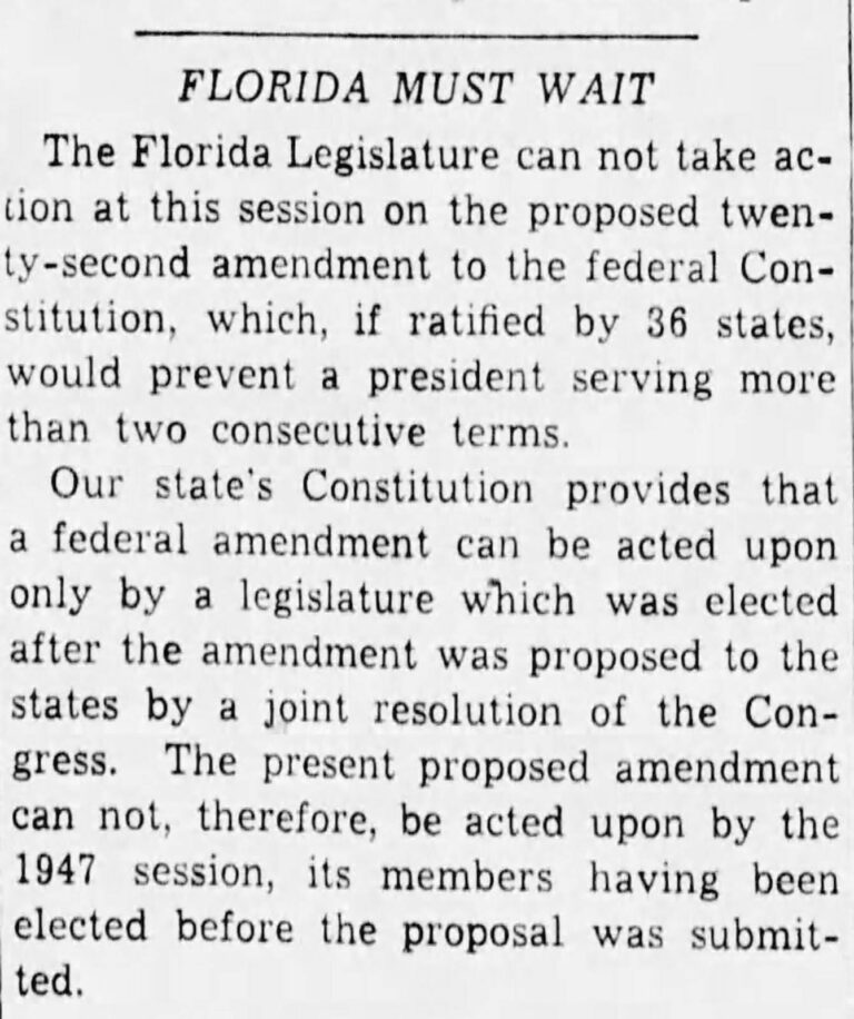 2 presidential terms, 41 states: the ratification of the 22nd Amendment ...