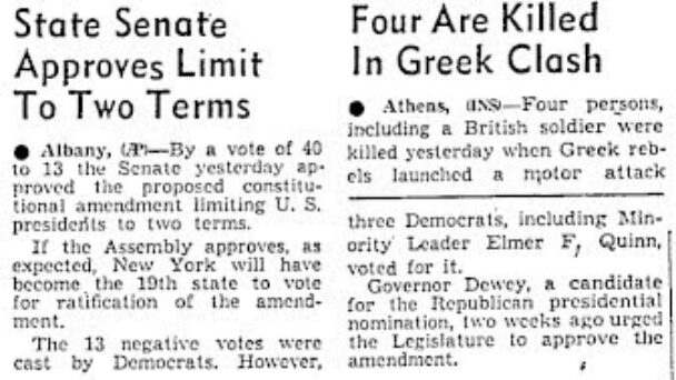 2 presidential terms, 41 states: the ratification of the 22nd Amendment ...